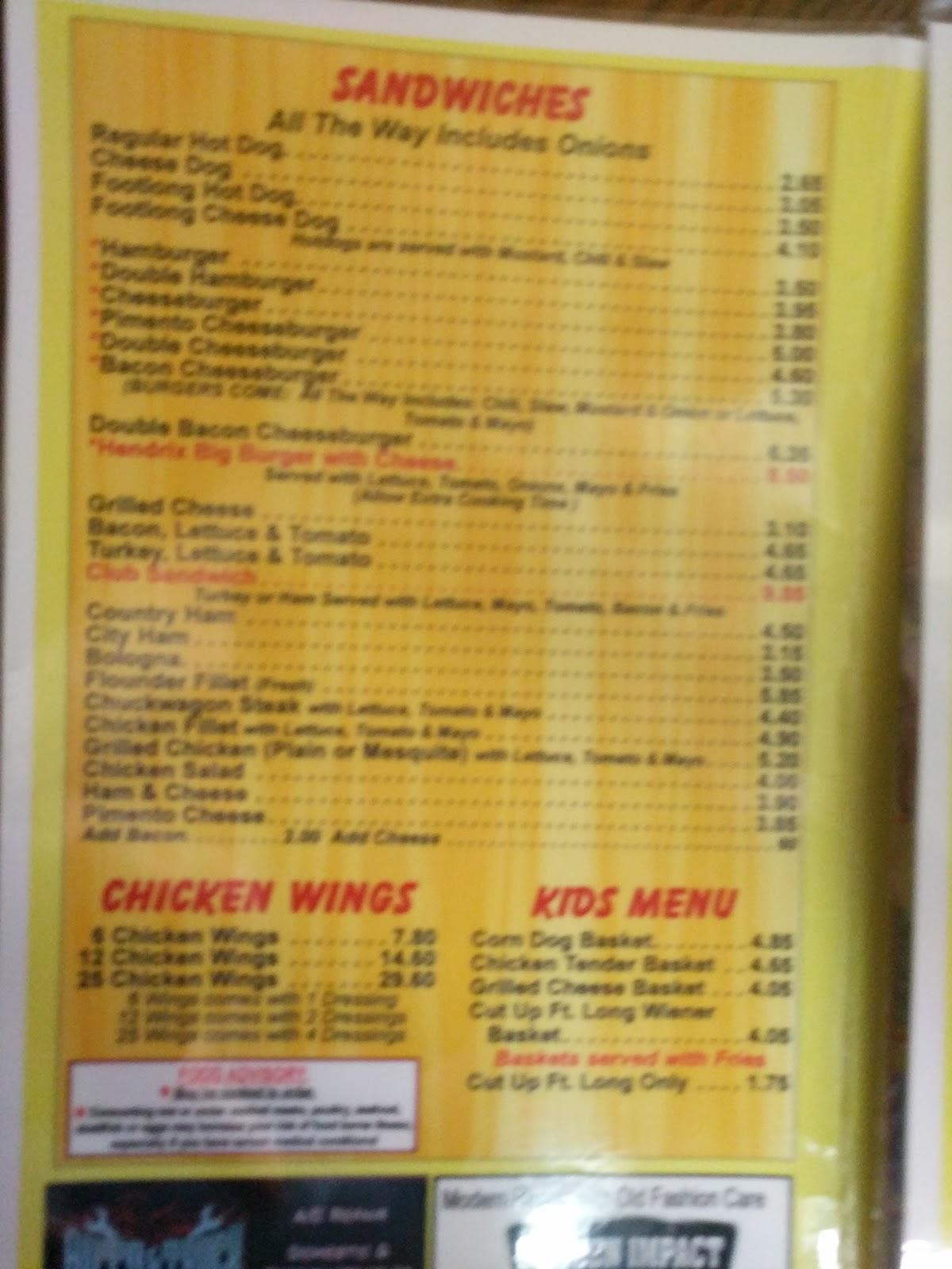 Menu at Hendrix Bar-B-Que, Salisbury, Statesville Blvd