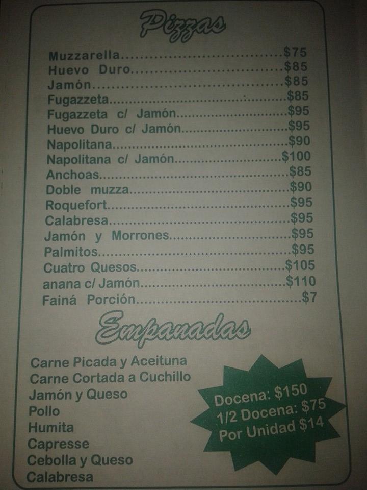 Menu at La gran muzza restaurant, Burzaco
