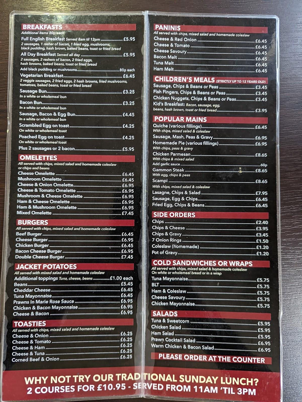 Menu at Norton Cafe Restaurant, Stockton-on-Tees