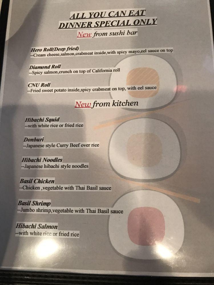 Menu at OMG Sushi restaurant, Newport News