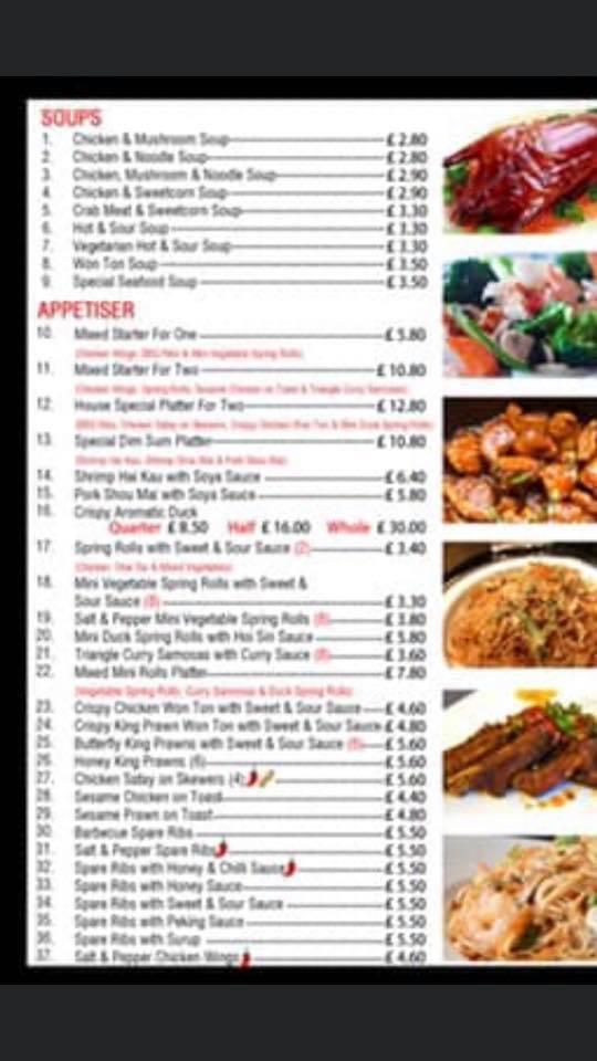 Menu at Peebles Chinese Take Away fast food, Peebles