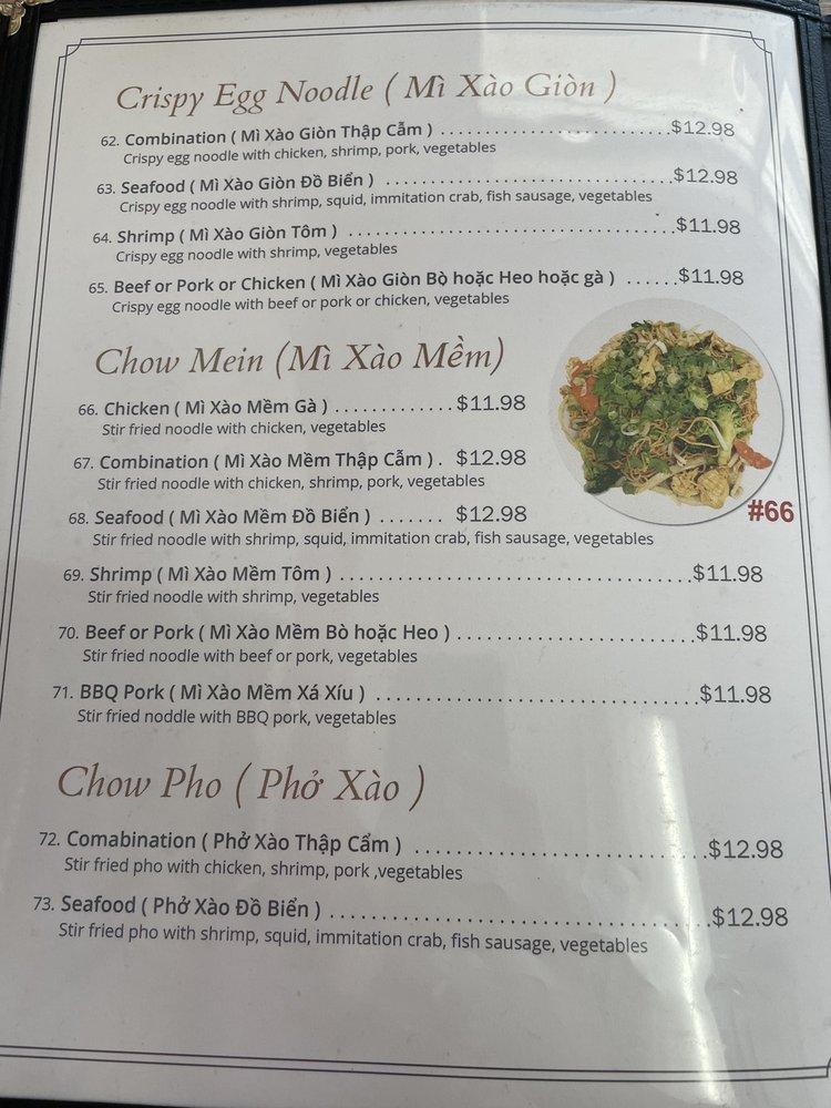 Menu at Pho King Eggroll II LLC restaurant, Goodyear
