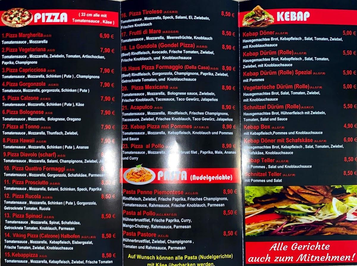 Carta de Pizzeria Formaggio Landeck - Kebap & Pizza, Landeck