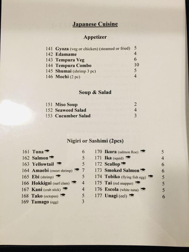 Menu at Wonder Chop restaurant, Chicago