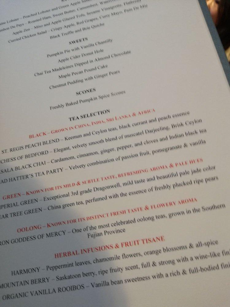Menu at Astor Court restaurant, Atlanta