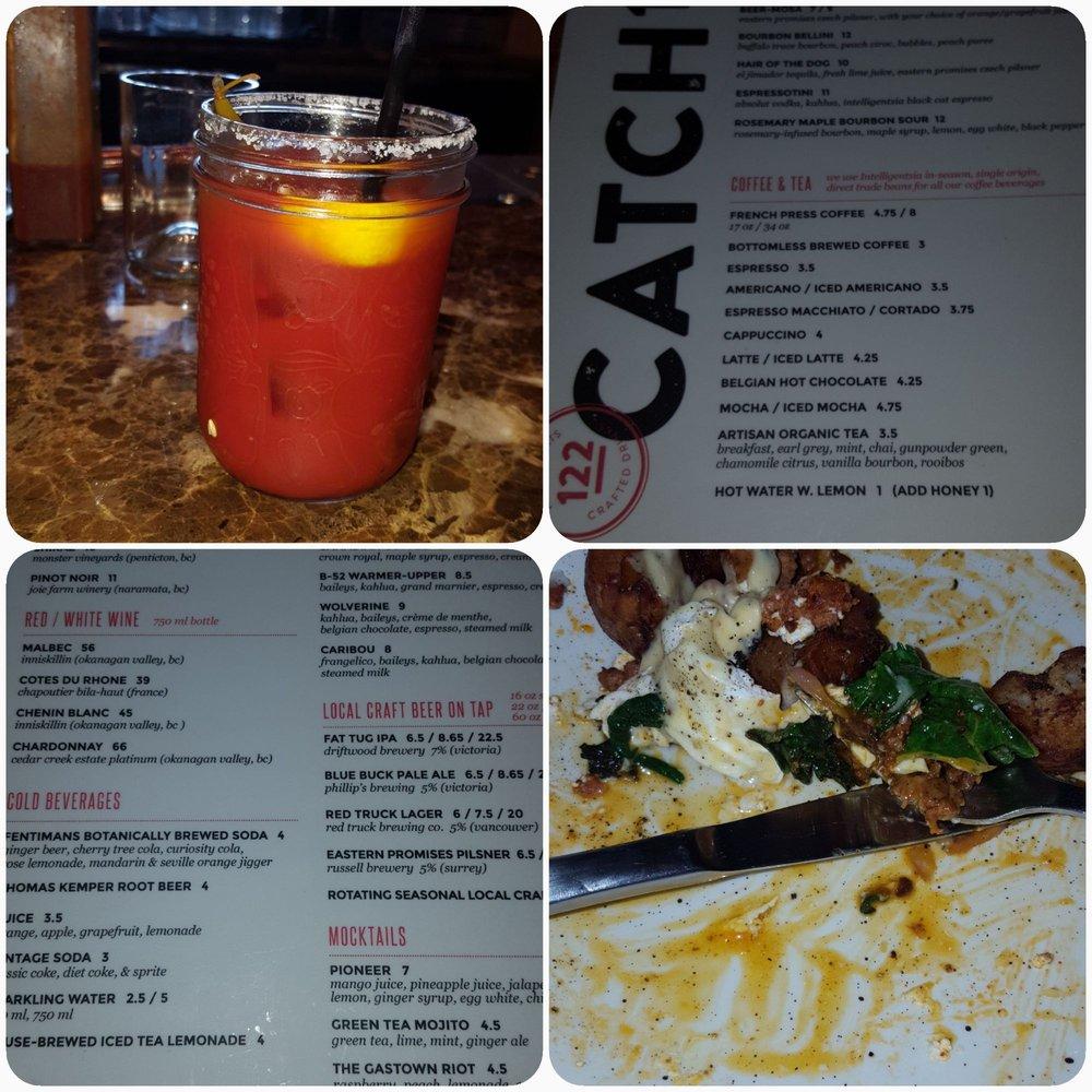 Menu at Catch 122 restaurant, Vancouver