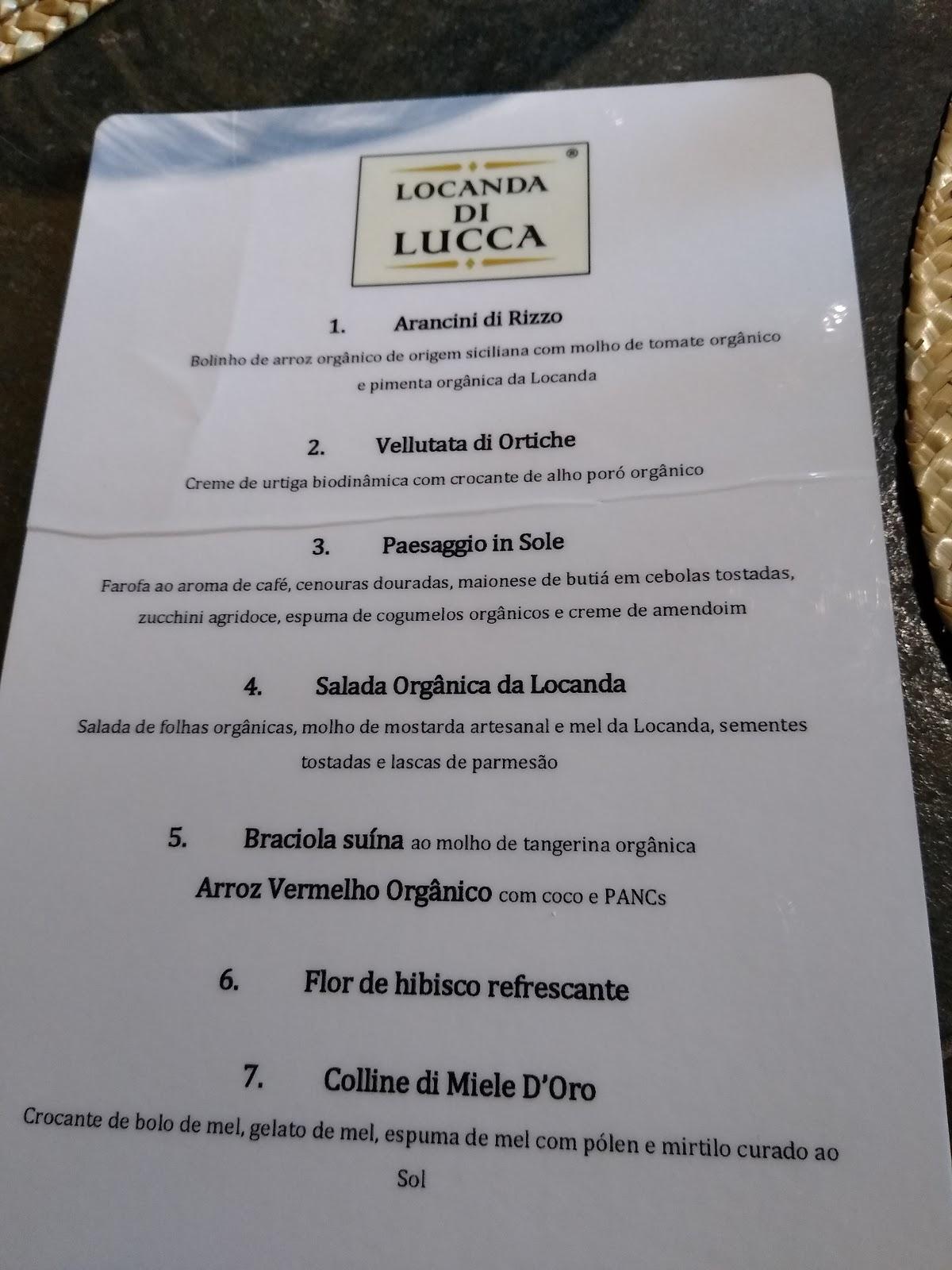 Menu at Locanda di Lucca - Gastronomia Biodinâmica restaurant, Brazil ...