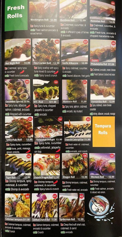 Menu at Shoyu Sushi Japanese Restaurant, Bakersfield, Mount Vernon Ave