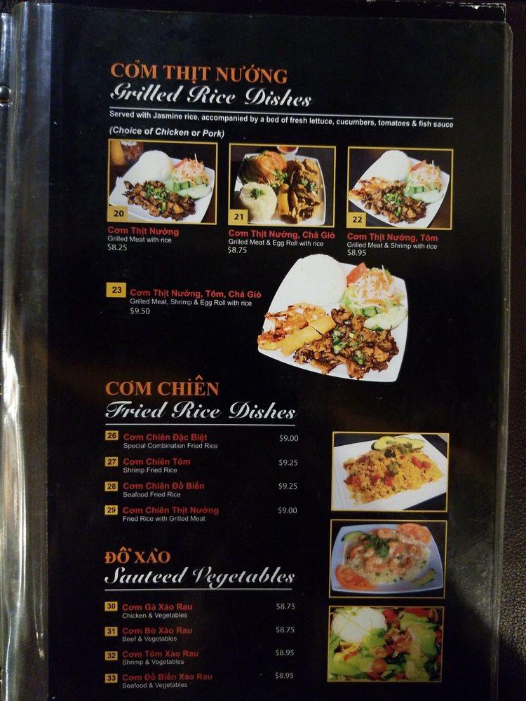 Menu at Simply Pho Noodle House restaurant, Orange