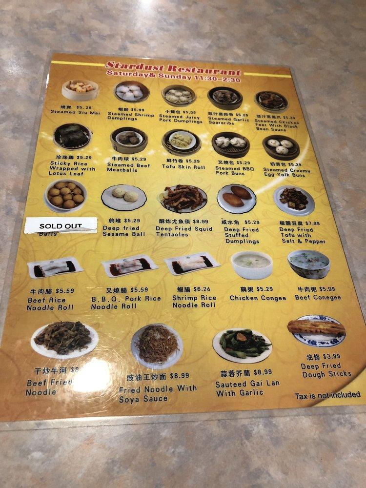 Menu at Stardust Restaurant, Prince Rupert