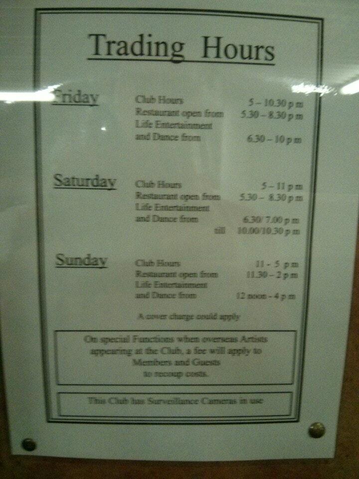 Menu at German Club Gold Coast, Merrimac