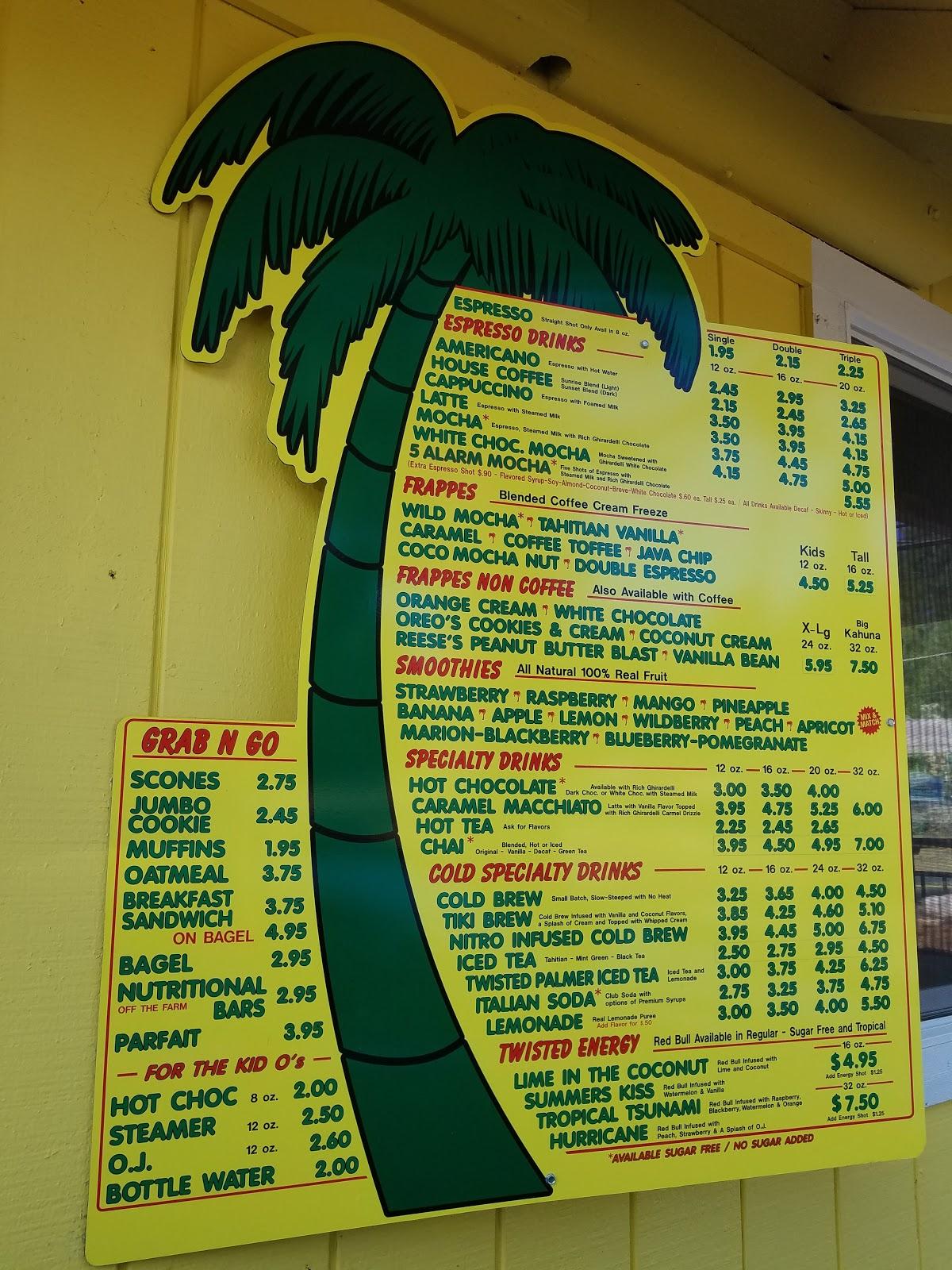Menu at Day-O Espresso, Avery