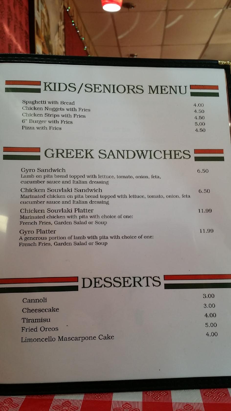 Menu at The Italian Job pizzeria, New Market