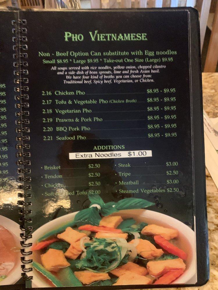 Menu at An Nam Pho restaurant, Seattle, Roosevelt Way NE