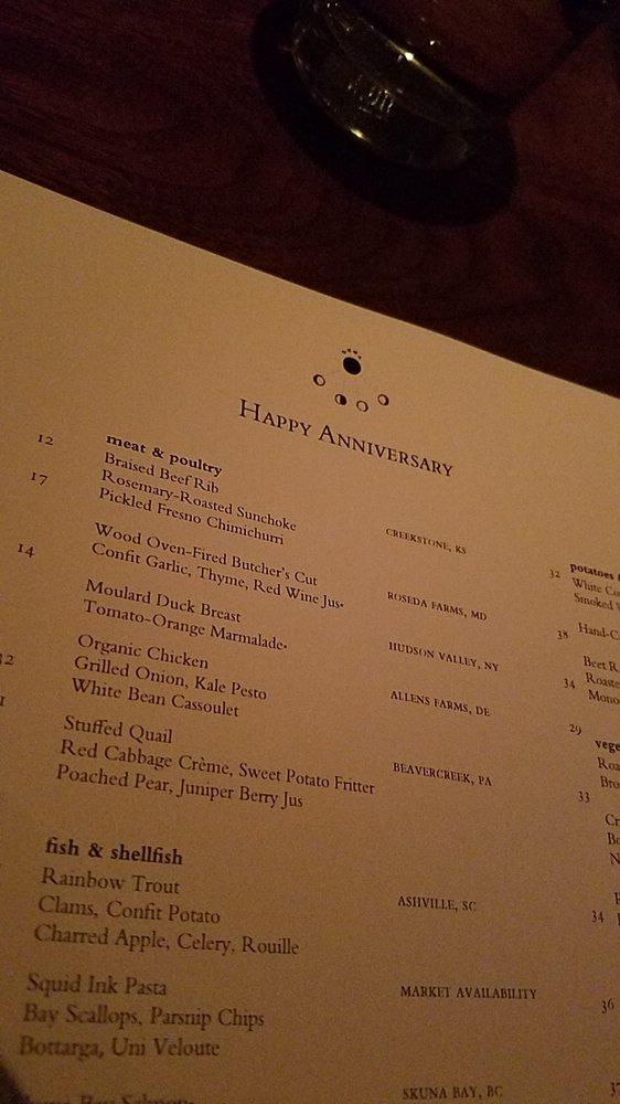 Menu at Blue Duck Tavern pub & bar, Washington