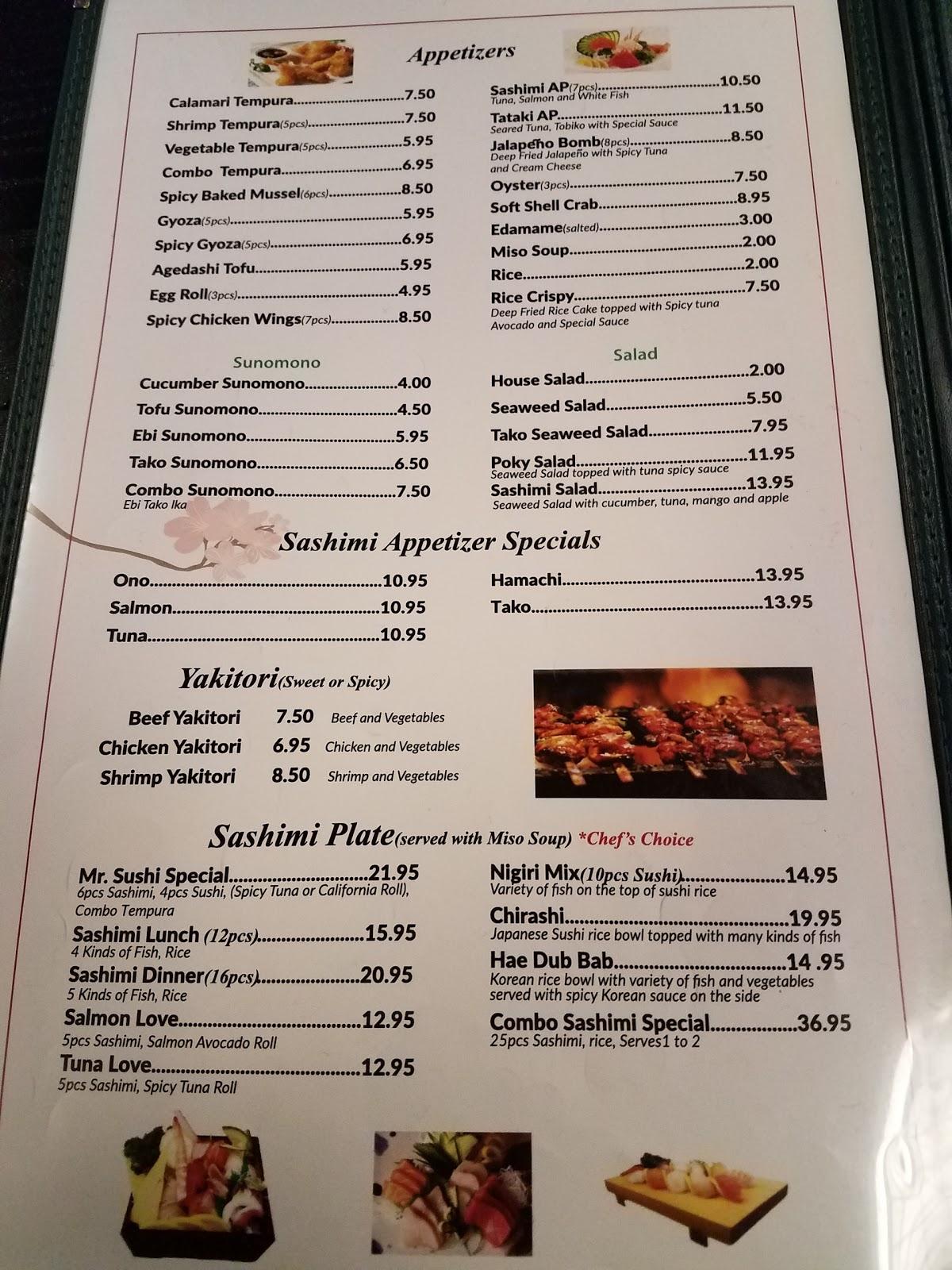 Menu at HAHA Sushi restaurant, Fresno