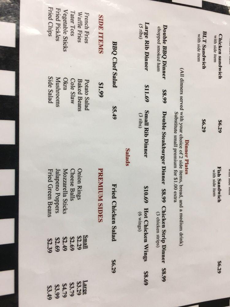 Menu at Hayden Drive-In BBQ, Poplar Bluff