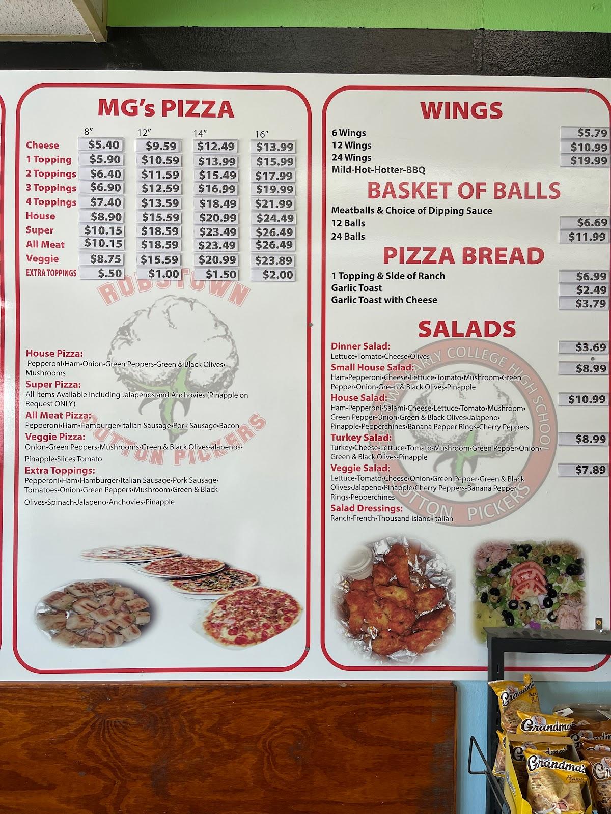 Menu at MG'S Pizza pizzeria, Robstown