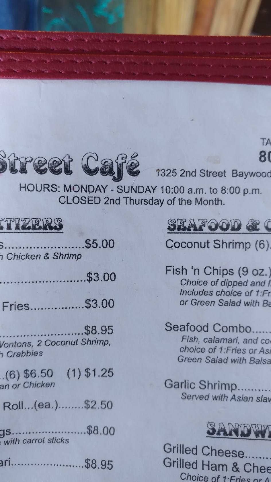 Menu at Noi's 2nd Street Café cafe, Baywood-Los Osos