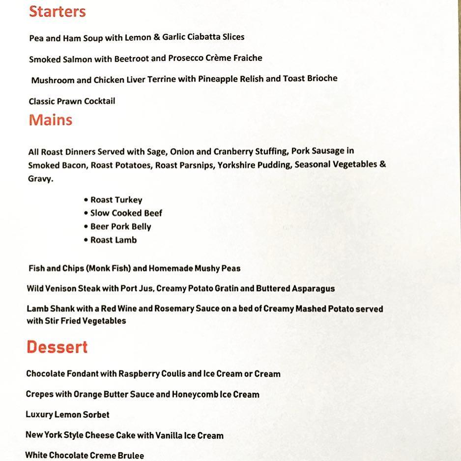 Menu at The White Hart pub & bar, Roydon