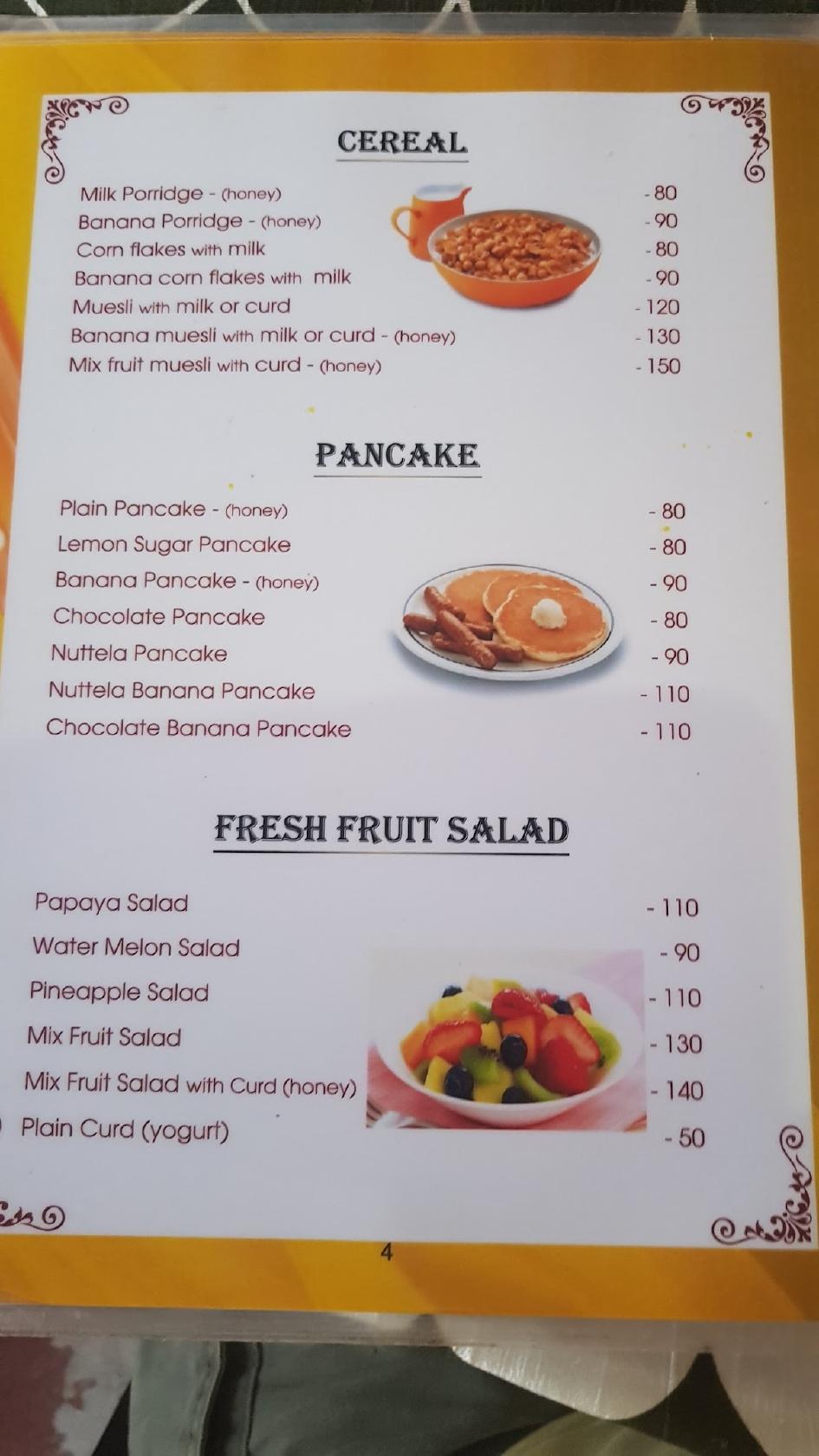 Menu at Theeram Beach Restaurant, Varkala