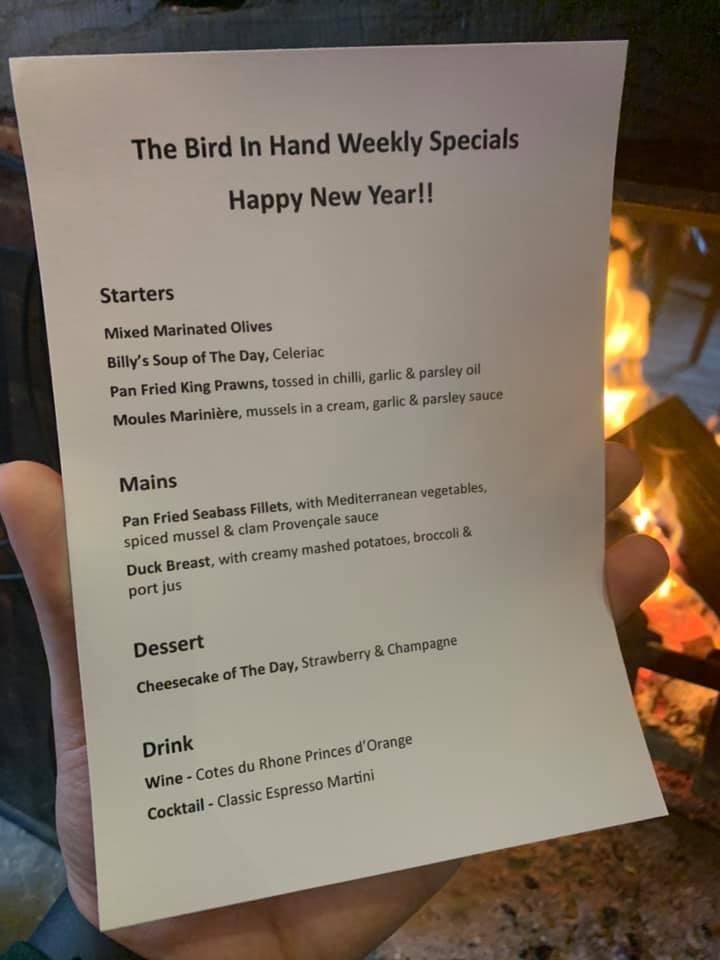 Menu at Bird In Hand pub & bar, Waterlooville