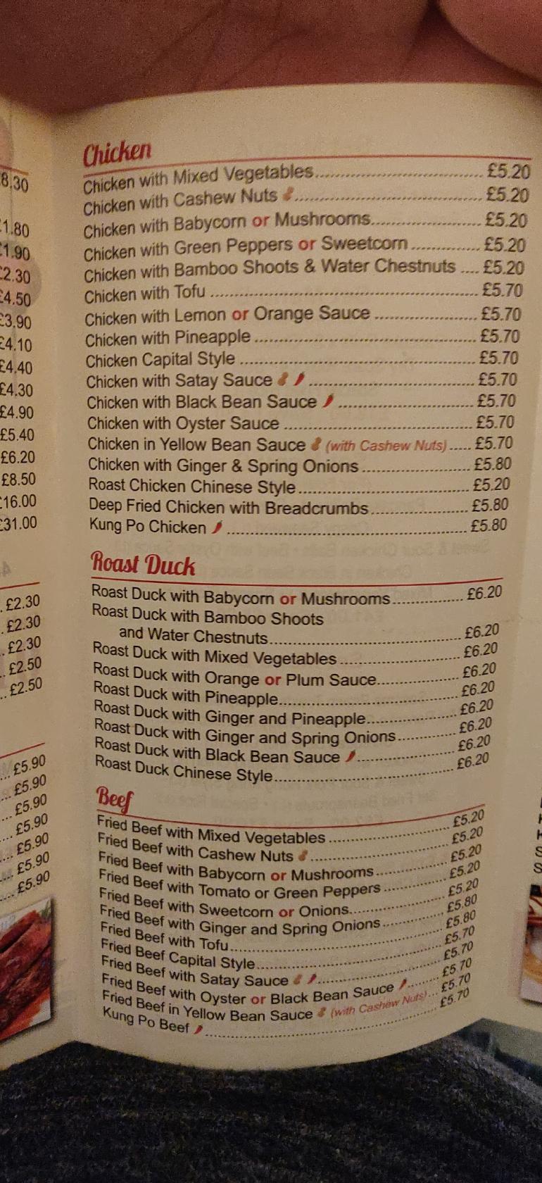 Menu at Golden House fast food, Farnborough