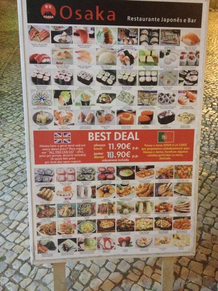 Menu at Restaurante Japonês - OSAKA, Faro