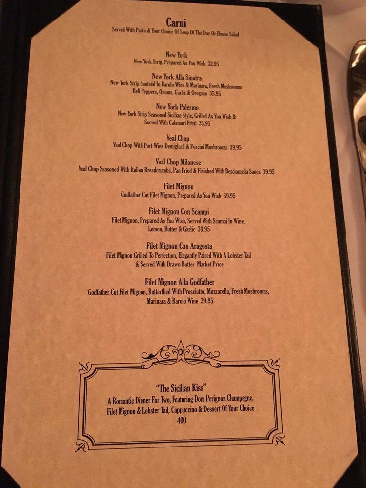 Menu at The Godfather pub & bar, San Diego