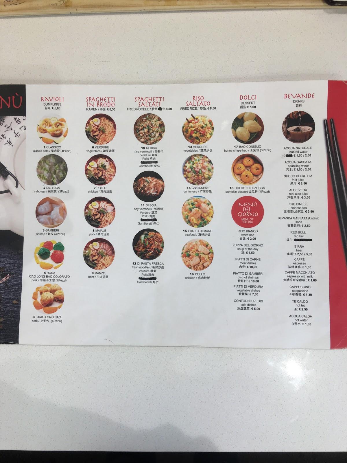 Menu at Asian Food The Mall 中餐厅 restaurant, Leccio