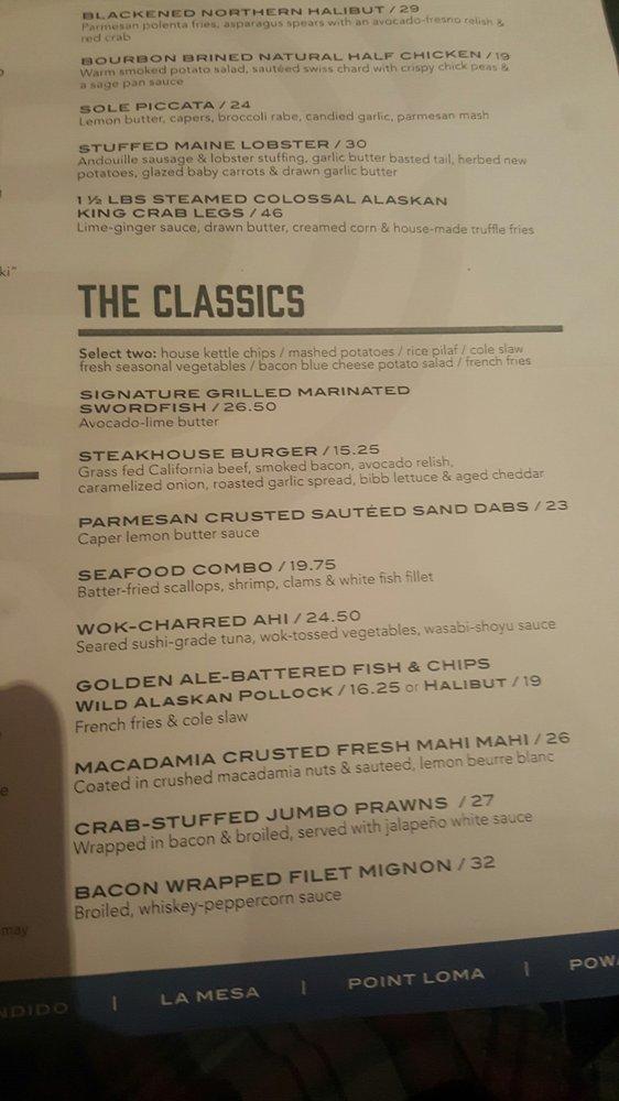 Menu at Brigantine Seafood restaurant, Escondido, 421 W Felicita Ave