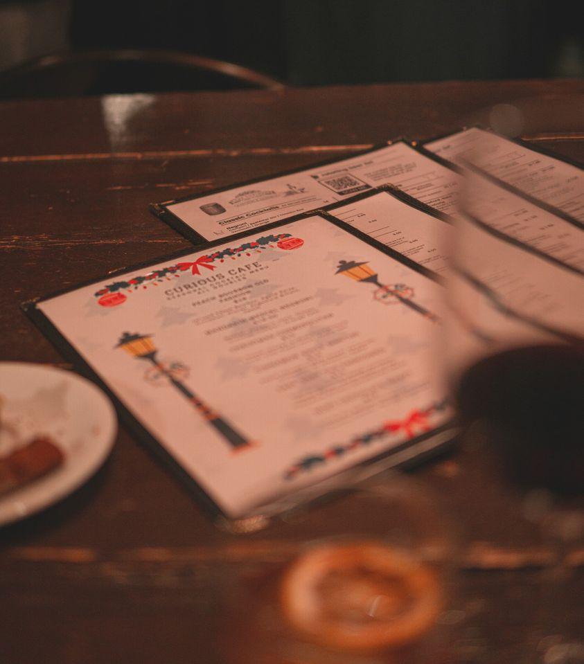 Menu at Curious Cafe, Kelowna