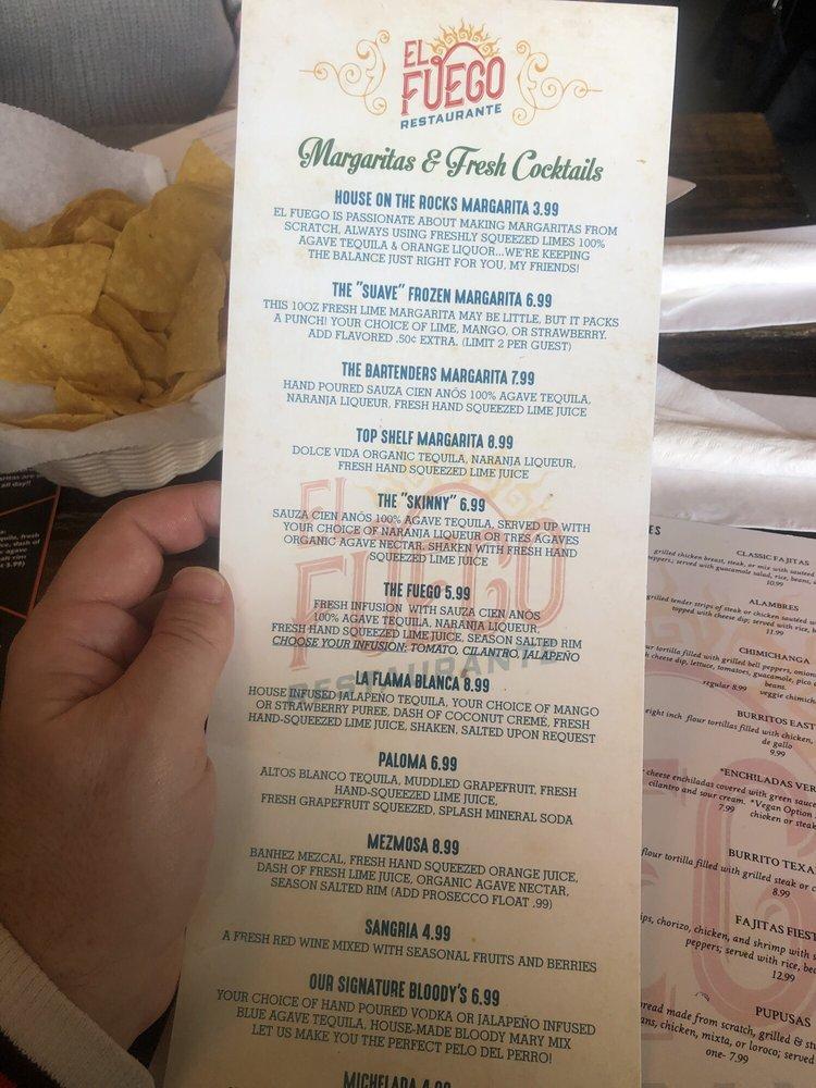 Carta de El Fuego Restaurant, Nashville