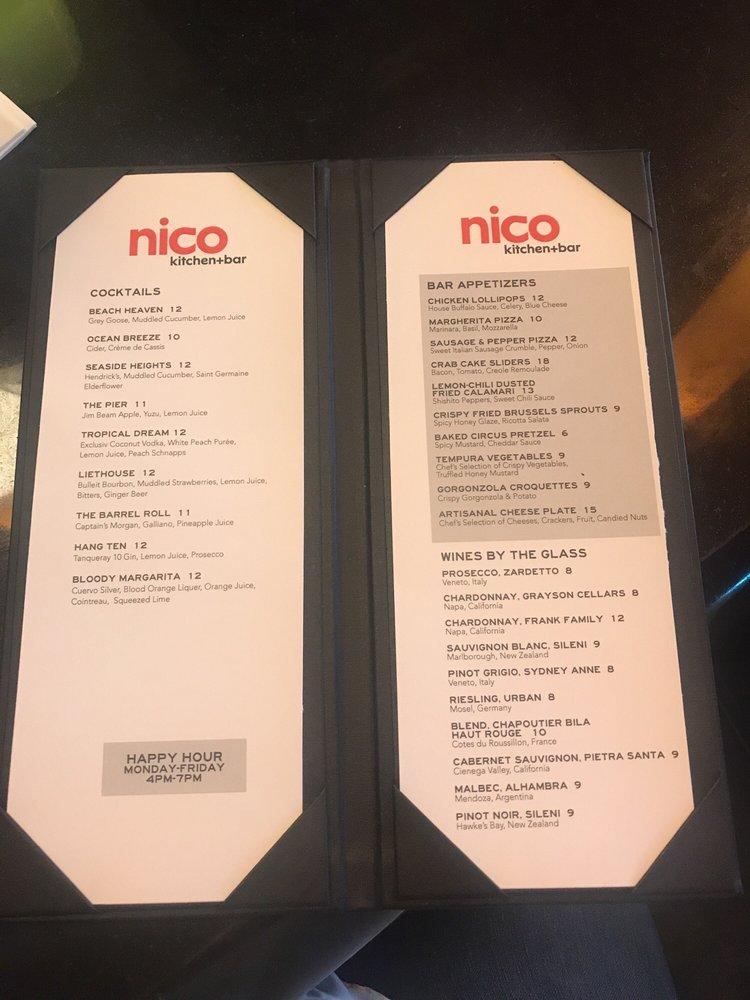 Menu at NICO Kitchen + Bar, Newark