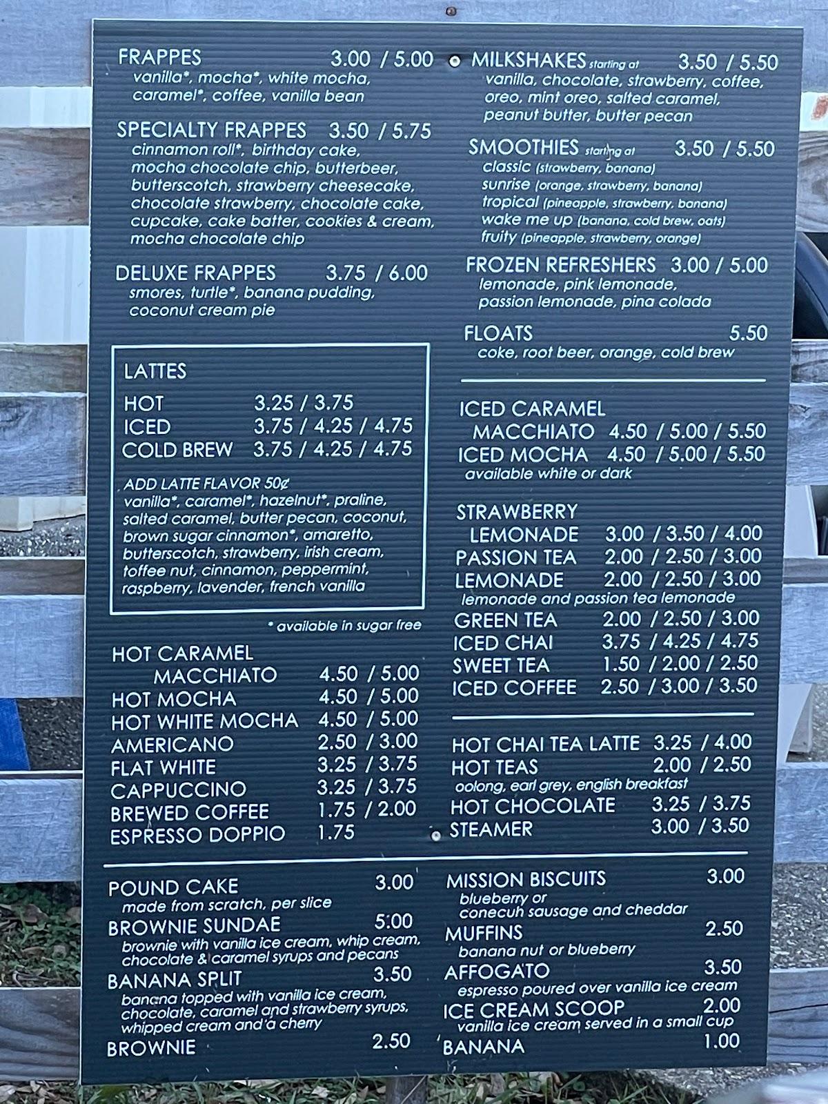 Menu at Sweet Home Coffee, Robertsdale