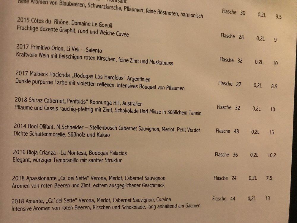 Menu at Beef Room 61 steakhouse, Munich