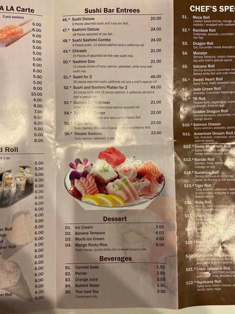 Menu at MOCA Asian Cuisine restaurant, Riverview