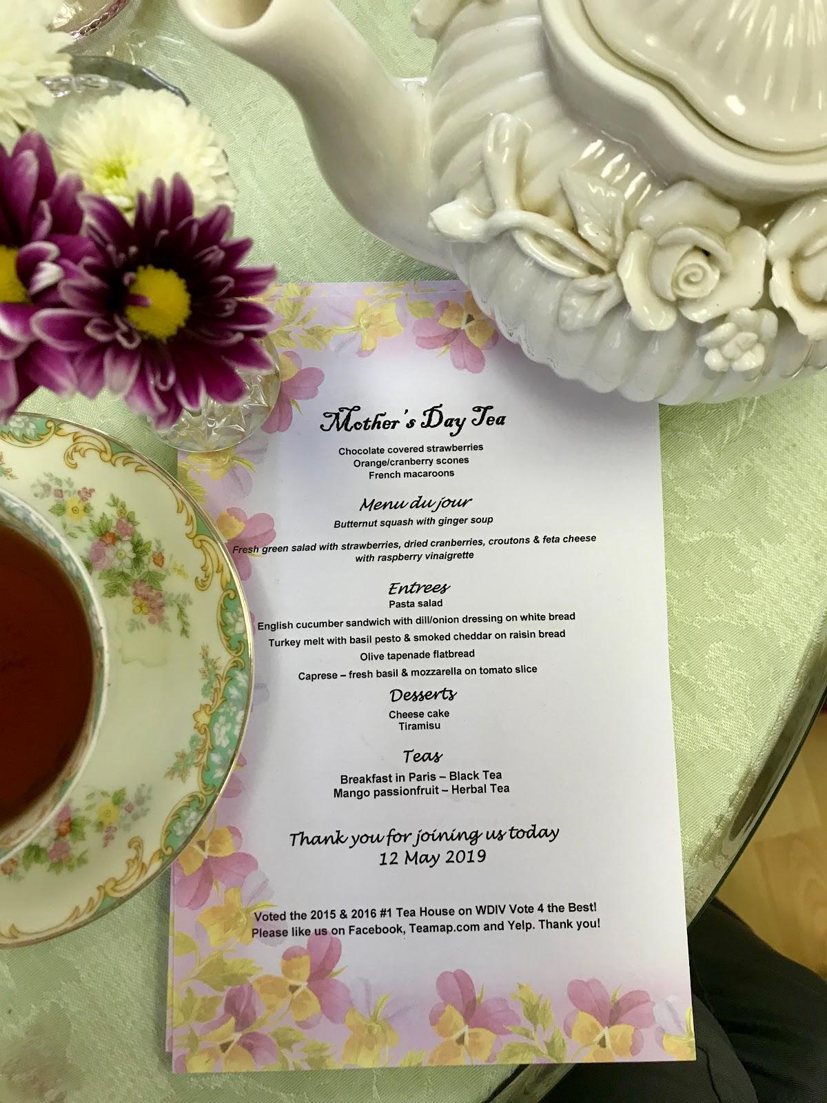 Menu at Purple Door Tearoom cafe, Ferndale
