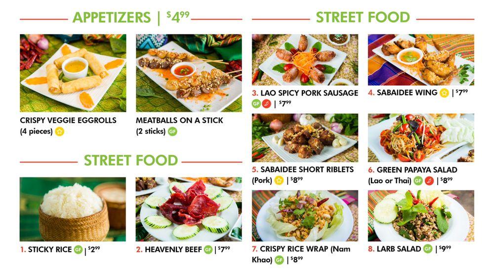 Menu at Sabaidee Lao and Thai Street Food - Rowlett restaurant, Rowlett