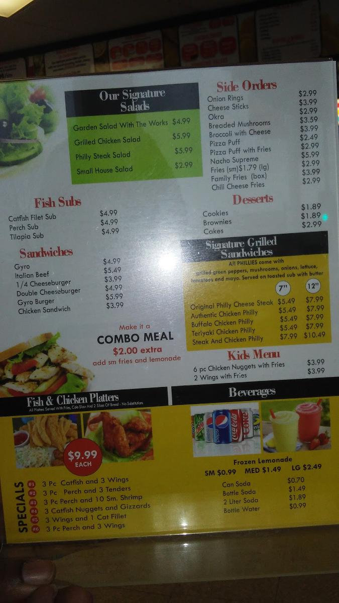 Menu at Zak’s Fish & Chicken 2 restaurant, Racine
