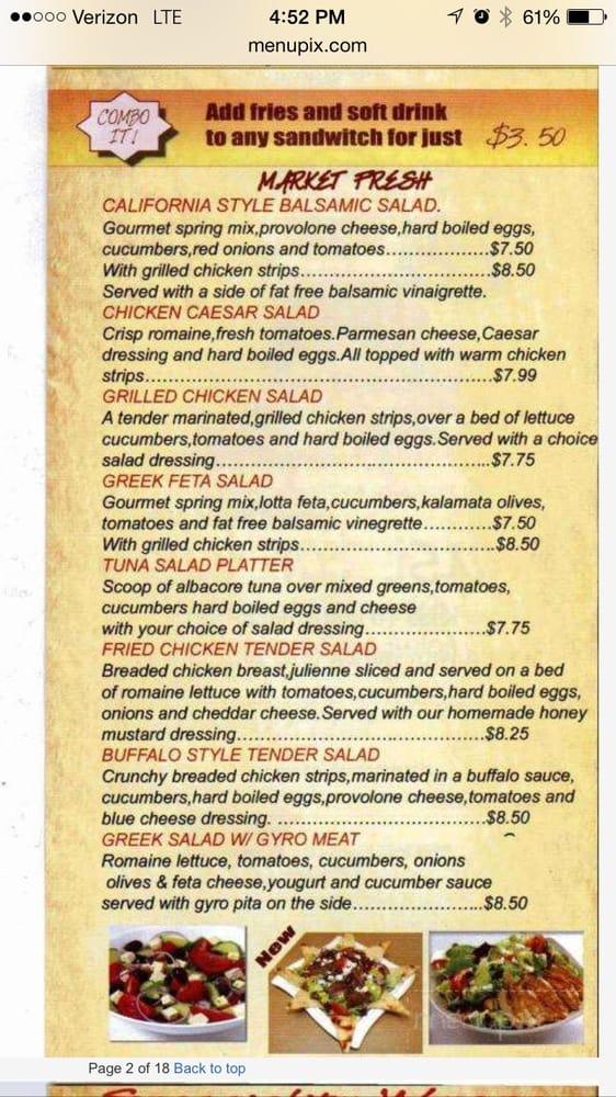 Menu at Parkside Grille restaurant, Chagrin Falls