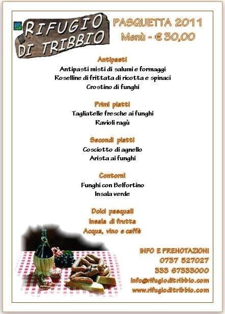 Menu da Rifugio Di Tribbio ristorante con griglia, Fiastra