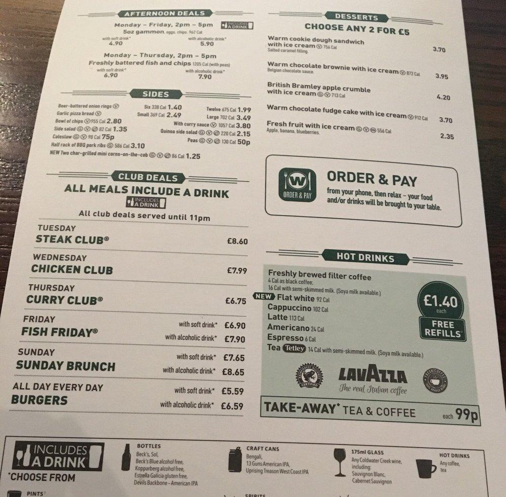 Menu at The Prince Of Wales pub & bar, Cardiff, 81-83 Heol Eglwys
