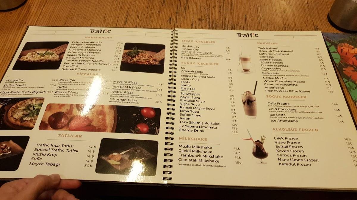 Menu at Traffic, Istanbul, Balıkçı Yunus Sok No:12