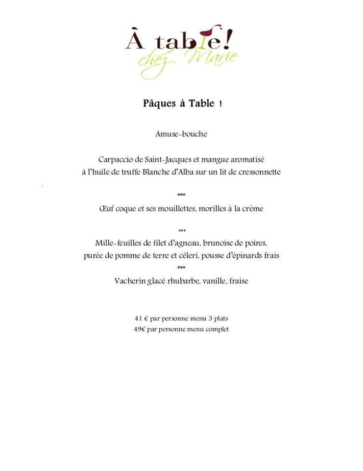 Menu at A Table ! chez Marie restaurant, Hagenthal-le-Bas