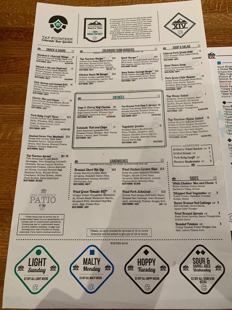 Menu at Colorado Campfire pub & bar, Denver