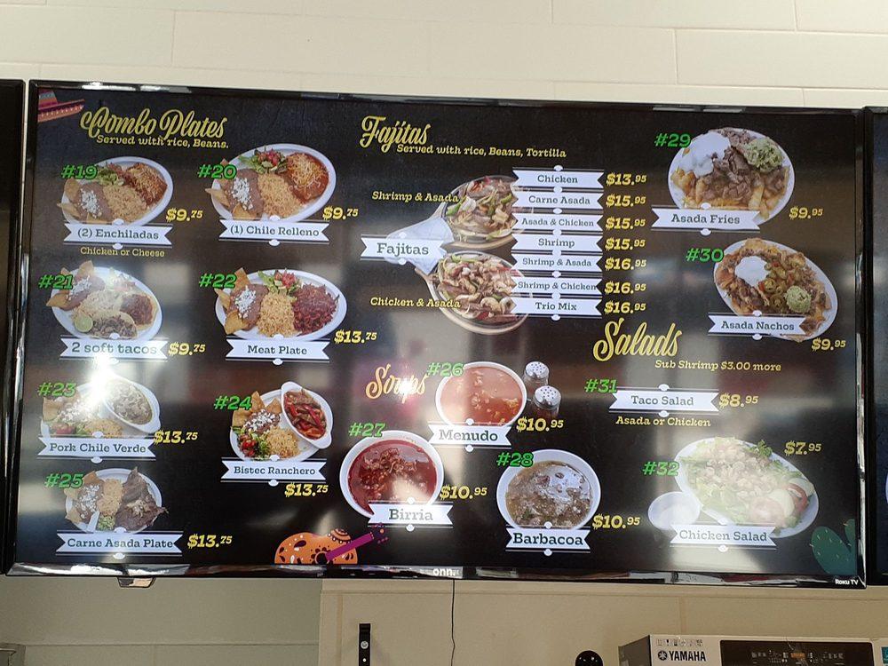 Menu at El Huarache Mexican Restaurant, Bermuda Dunes