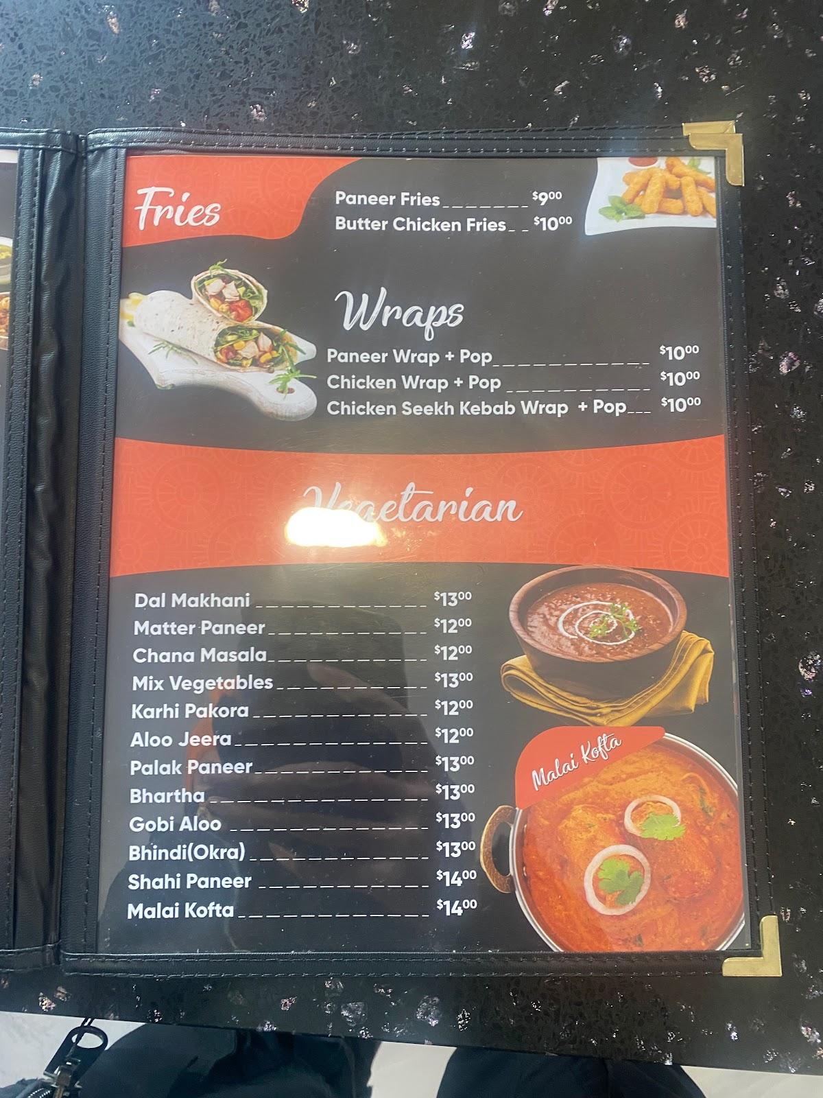 Menu at Handi Indian Cuisine restaurant, Toronto