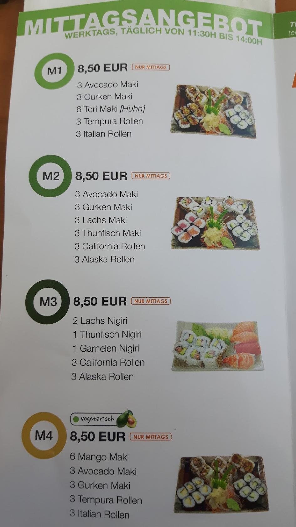 Speisekarte von KIGIKU Japan Restaurant, Augsburg