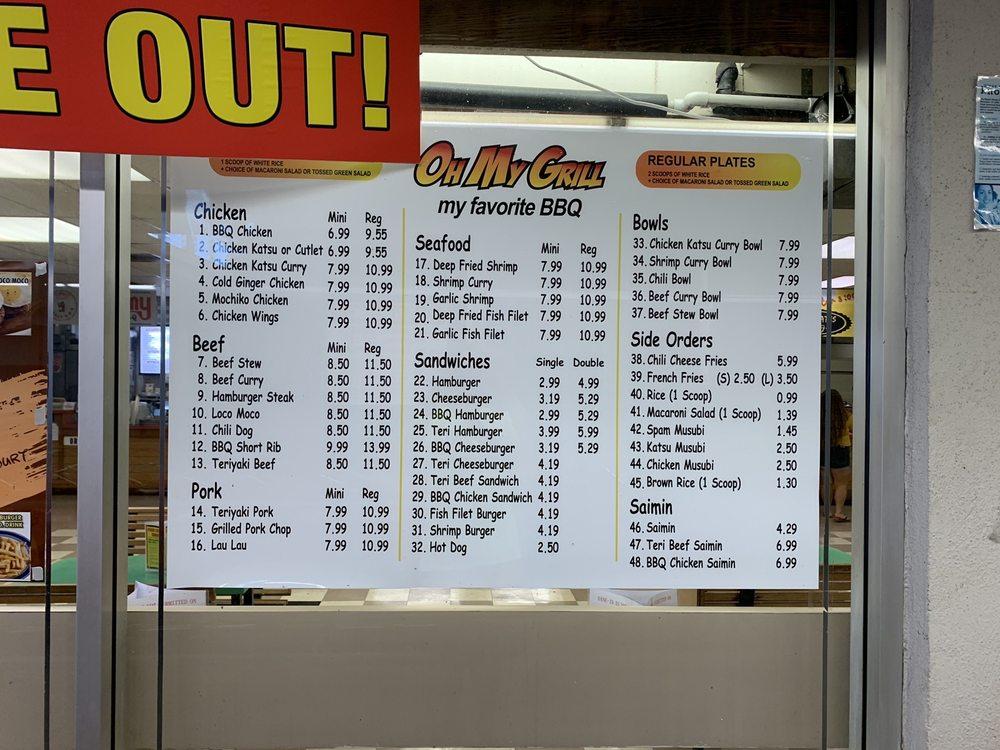 Menu at Oh My Grill - Pearl City BBQ, Pearl City